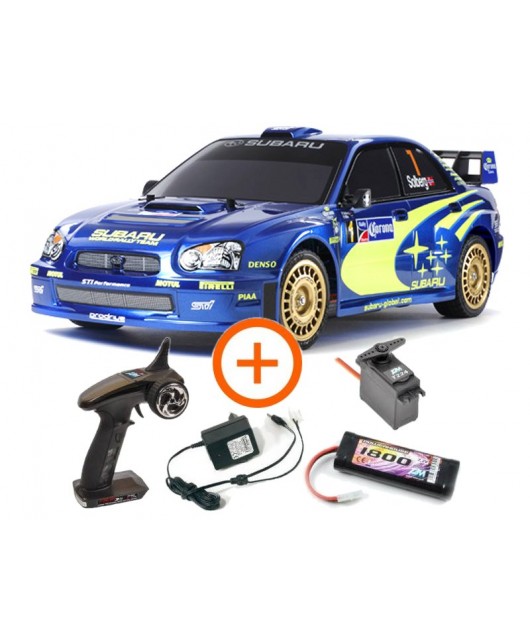 TAMIYA LOT COMPLET RC SUBARU IMPREZA MEXICO 04 KIT TT-01E 47372L