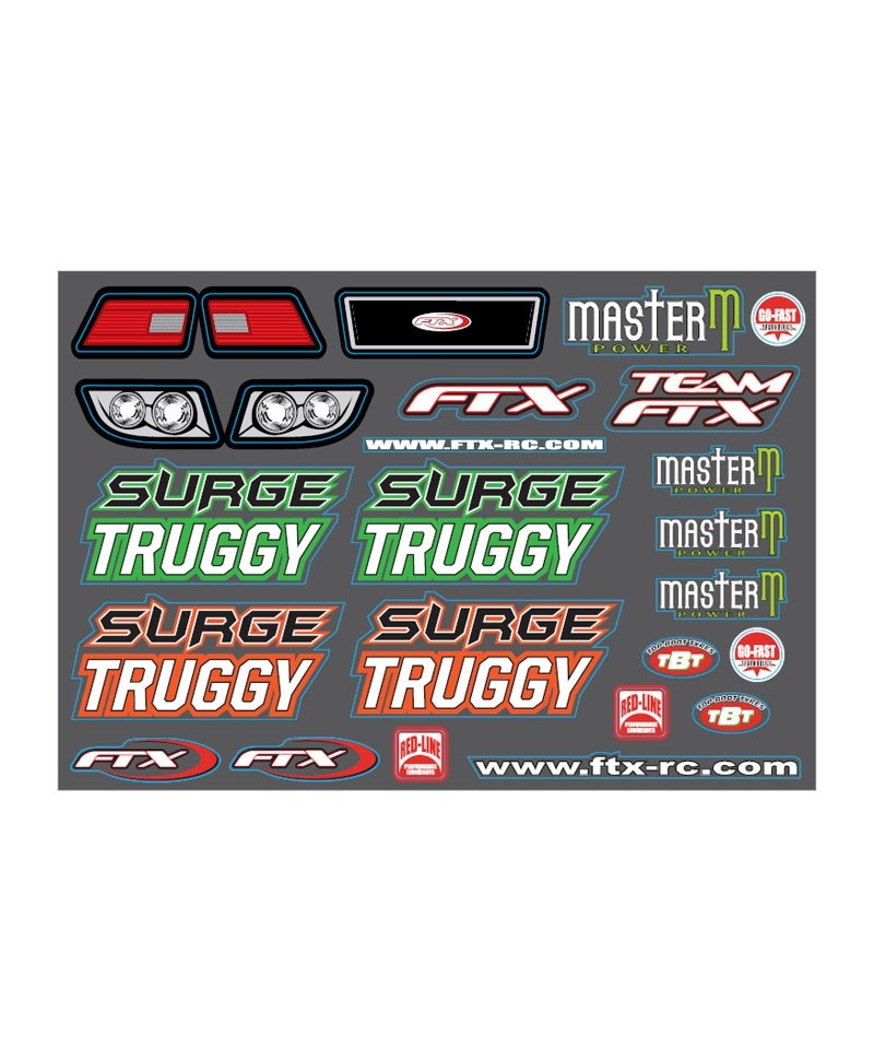 Carrosserie FTX SURGE TRUGGY peinte (NOIR/VERT)